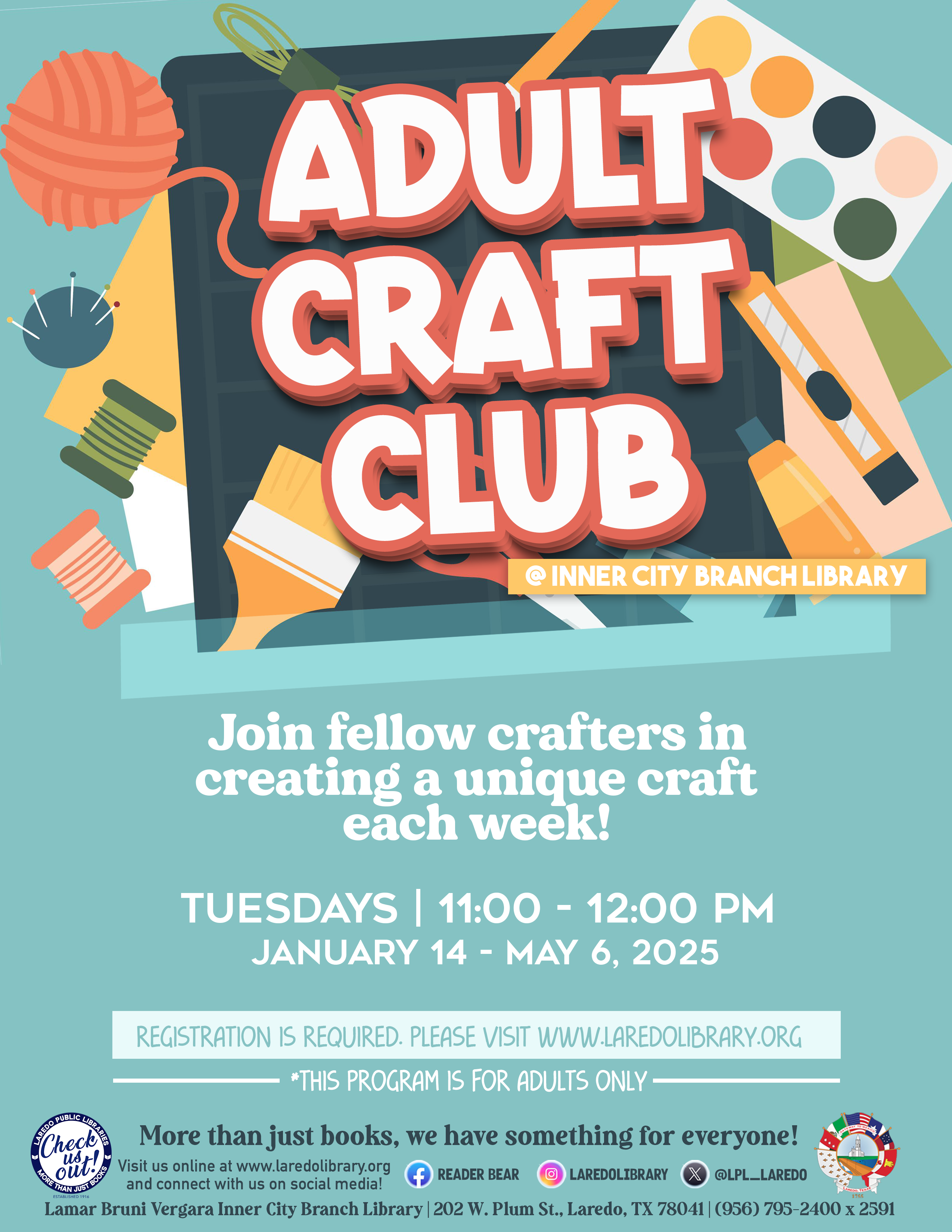 Adult Craft Club Registration Begins! | Laredo Public Library